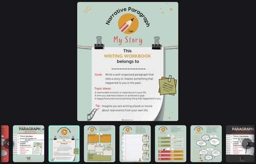 Writing Workbook for a NARRATIVE Paragraph: "My Story" by LA English Tutor