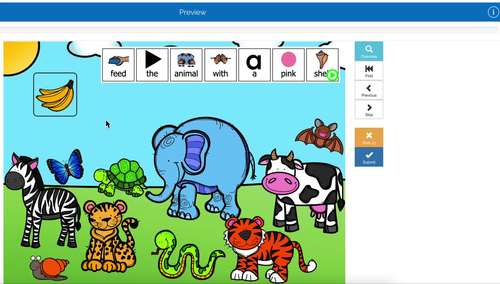 Following One Step Directions with Colors Boom Cards Feed the Animals