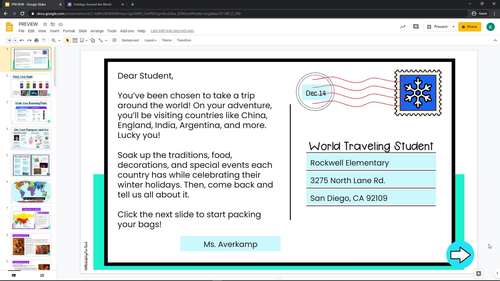 Holidays Around the World Passport Google Slides Reading Comprehension ...