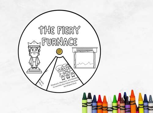 Fiery Furnace Bible Lesson Spinning Wheel, Sunday School Craft | TPT