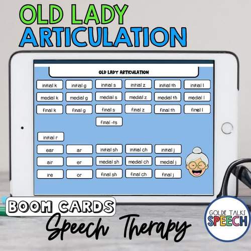 Old Lady Articulation Boom Cards | Speech Therapy by GoldieTalks Speech