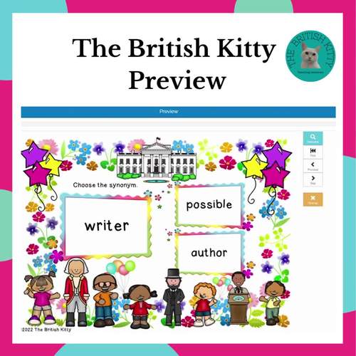 Presidents Day Identify Synonyms or Antonyms Digital Grammar Boom™ Cards