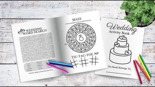 Wedding Coloring and Activity Book for Kids | Teacher Getting Married | PDF