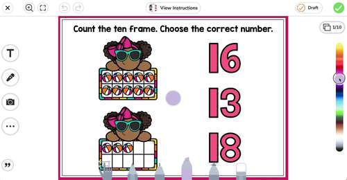 Counting Ten Frames to 20 | Seesaw Activity by Keri Brown | TPT