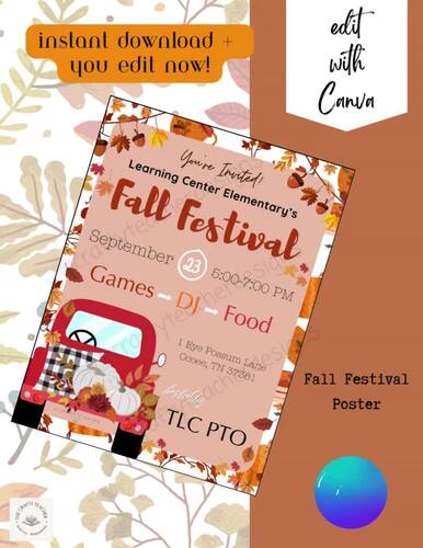 DIY Fall Festival Template | Autumn Festival | Pumpkin Party | Poster