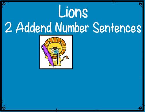 Lions Themed 2 Addend Addition & Subtraction With Ten Frames | TPT