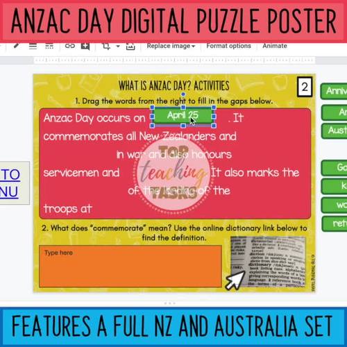 Anzac Day Activities | Reading Comprehension and History for Year 3 and 4