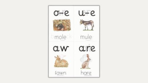 Phonics Phase 3 Flashcards, Nature theme, ideal for Forest School ...