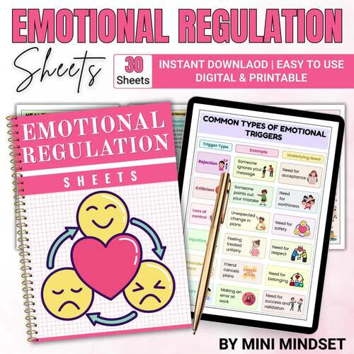 SEL BUNDLE: Emotional Regulation Worksheets & Coping Skills (Grades 2-4)