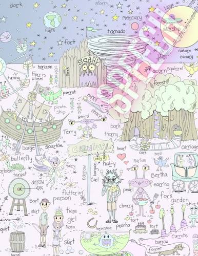 Articulation Search & Find - R Medial - Coloring Sheet, Poster & Checklist