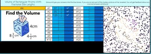 Volume of Rectangular Prisms With Fractional Side Lengths Pixel Art | 6.G.2
