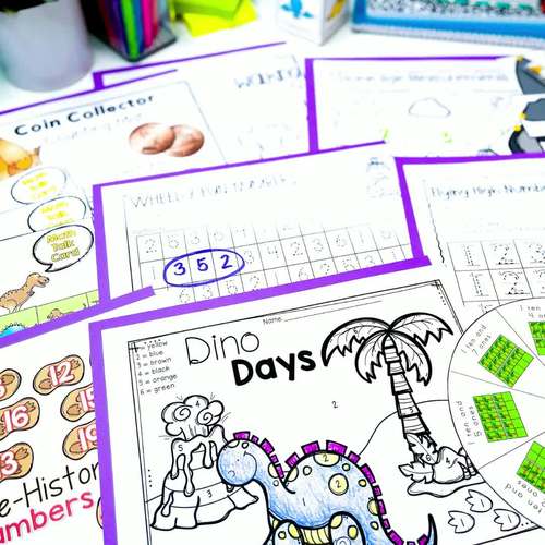 Dinosaurs Kindergarten Math Centers Station Games Comparing and ...