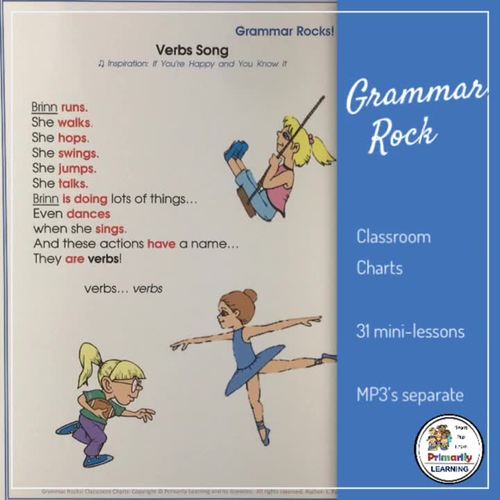 31 Grammar Song Charts Provide 31 Grammar Mini-lessons! by Primarily ...