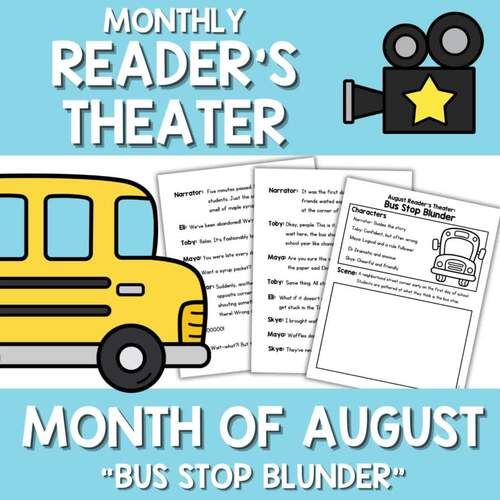 August Skit Reader's Theater Back to School Bus Skit | Reading Center ...
