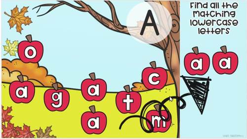 Fall SORT LOWERCASE LETTER - ONLINE Distance Learning Google Digital +PPT