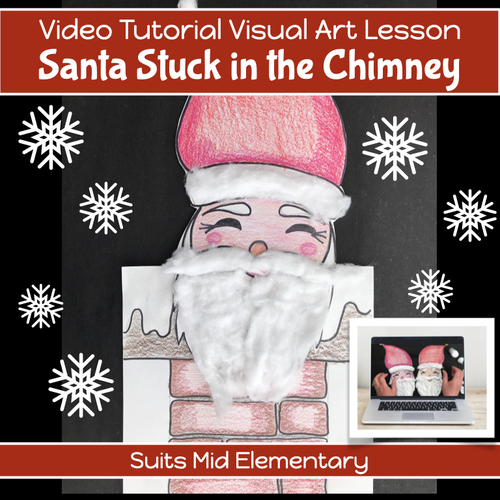Christmas Art project for the SANTA CHIMNEY with VIDEO GUIDE lesson ...