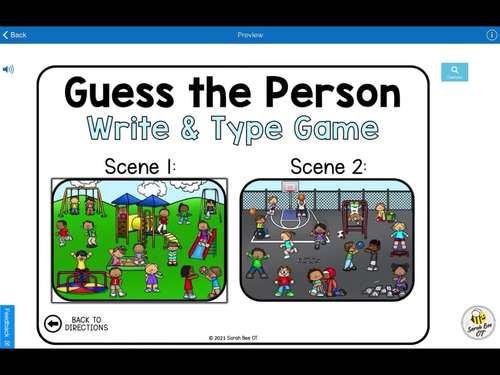 Guess the Person DIGITAL Writing & Typing Game for Teletherapy by Sarah ...