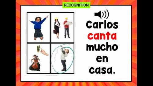 Spanish AR Verbs Boom Cards Spanish Digital Flashcards Task Cards