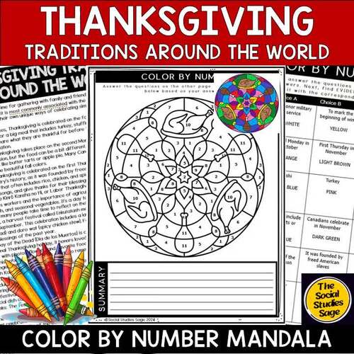 Thanksgiving Traditions Around the World - Color By Number Reading Passage
