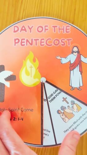 Day Of Pentecost Craft Wheel, Holy Spirit Coloring Spinner, Bible Story ...