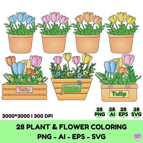 28 Plant and Flower Clipart Bundle for Classroom Crafts and Science ...