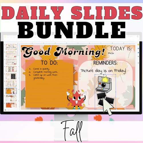 Holiday Daily Slides, Year-long Bundle,Seasonal Daily Agenda Template ...