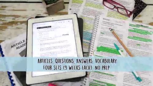 Article of the Week, Nonfiction Reading, High School, Volume 1, Print ...