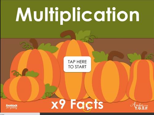 Multiplication Fact Fluency x9 Facts Digital Game Fall Theme by Amber ...