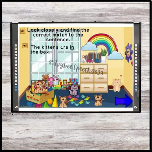 Spatial Concepts Prepositions Boom Cards by Ivybee Speech | TPT