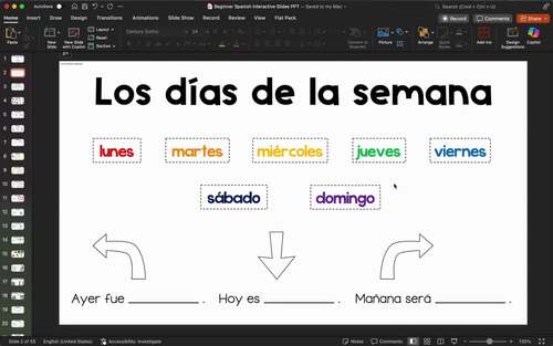 Beginner Spanish Interactive Slides | Introductions, Basic Vocab, Daily ...