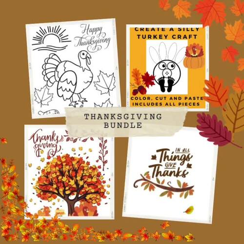 Turkey Bulletin Board Bundle| Turkey Coloring Page| Turkey Disguise Craft