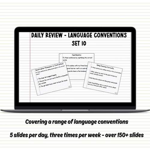 Daily Review Slides Set 2 - Language Conventions Year 5 & 6 | TPT