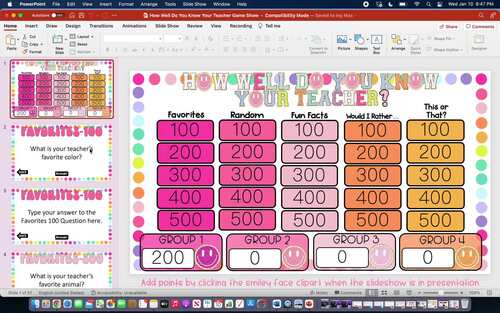 How Well Do You Know Your Teacher Game Show | End of Year Interactive ...