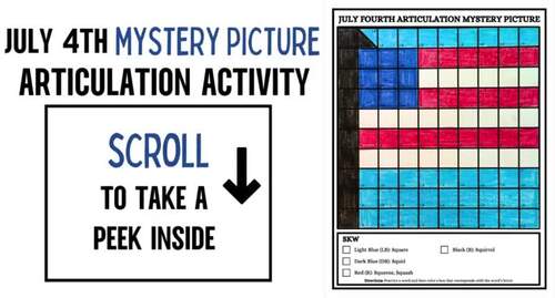 Fourth of July Articulation Mystery Picture: Complex Clusters | TPT