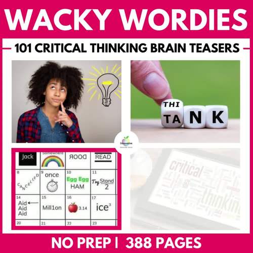101 Wacky Wordies Puzzles | Brain Teasers | Word Problems | Critical ...