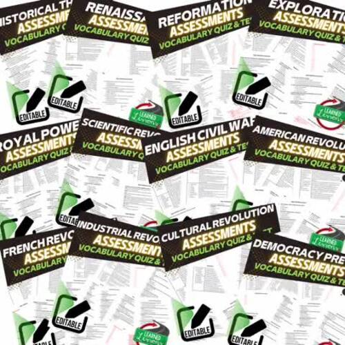 Cold War Assessments, Tests Modern World History Quizzes Editable WH