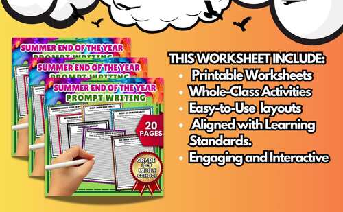 Summer End of The Year Opinion Writing August Morning Work 3rd,4th,5th ...