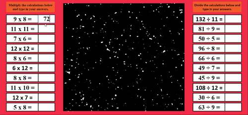 Digital Pixel Art - Skiing Teddy with GIFs Multiplication and Division ...