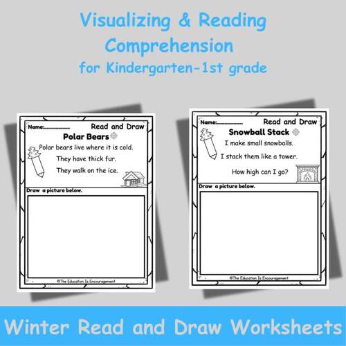 Winter Read and Draw Worksheets Visualizing & Reading Comprehension for ...