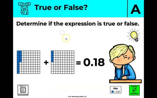 4th Grade Digital Math Game | Decimal Understanding | Distance Learning