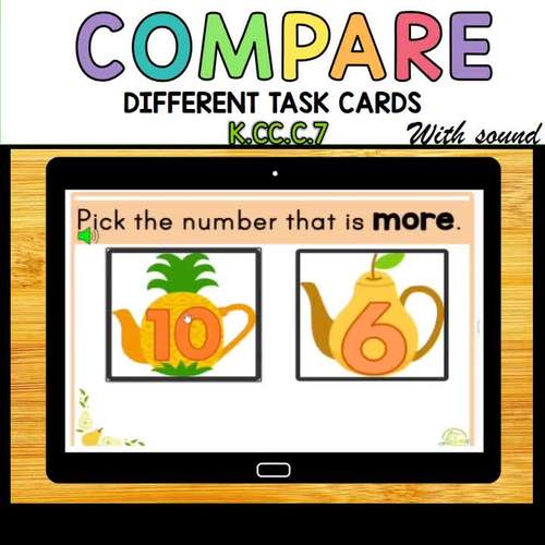 Comparing Numbers to 10 Greater than, Less than, Equal to Boom Cards™ K ...