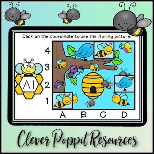 BOOM CARDS Spring Grid Coordinates - Secret Picture by Clever Poppit ...