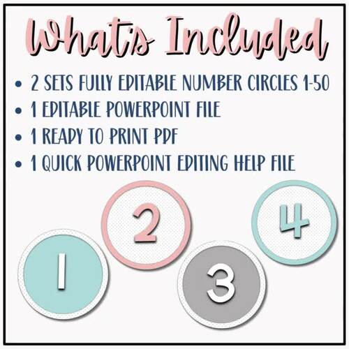 Boho Circle Numbers Posters & Cards (1–50) | Printable PDF + Editable ...