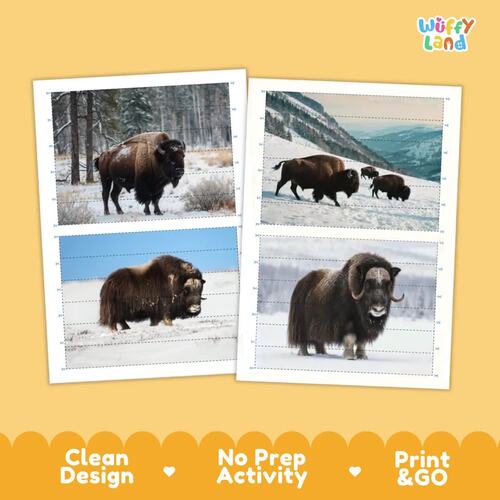 Musk Ox Cut and Match Activity | Winter Animals Fine Motor Center Puzzles