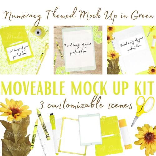 Moveable mockup images in yellow 3 scenes - Moveable Images and ...