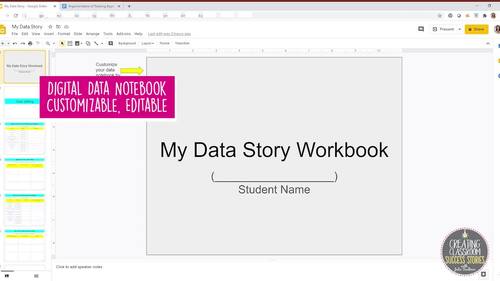Student Data Tracking Pack, Goals Portfolio, Printable and Digital