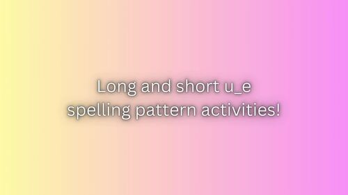 Long and short u worksheets/activities by I am More Than Just a Teacher