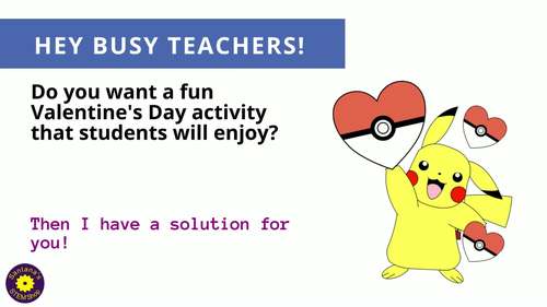 Pokemon Valentine's Day Arts and Crafts Activity by Santana's STEM Shop