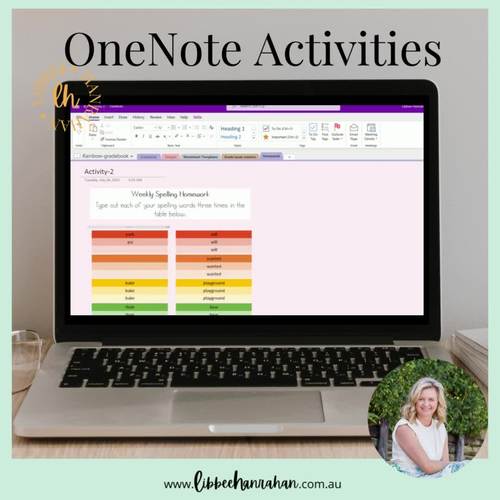 OneNote Teacher Templates for Homework Activities by Libbee Hanrahan