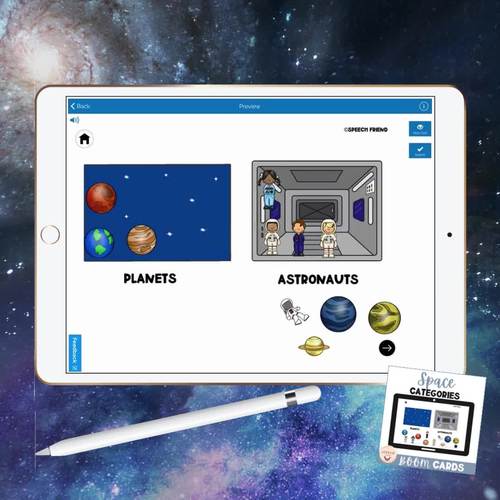 Space Categories Boom Cards by Speech Friend | TPT